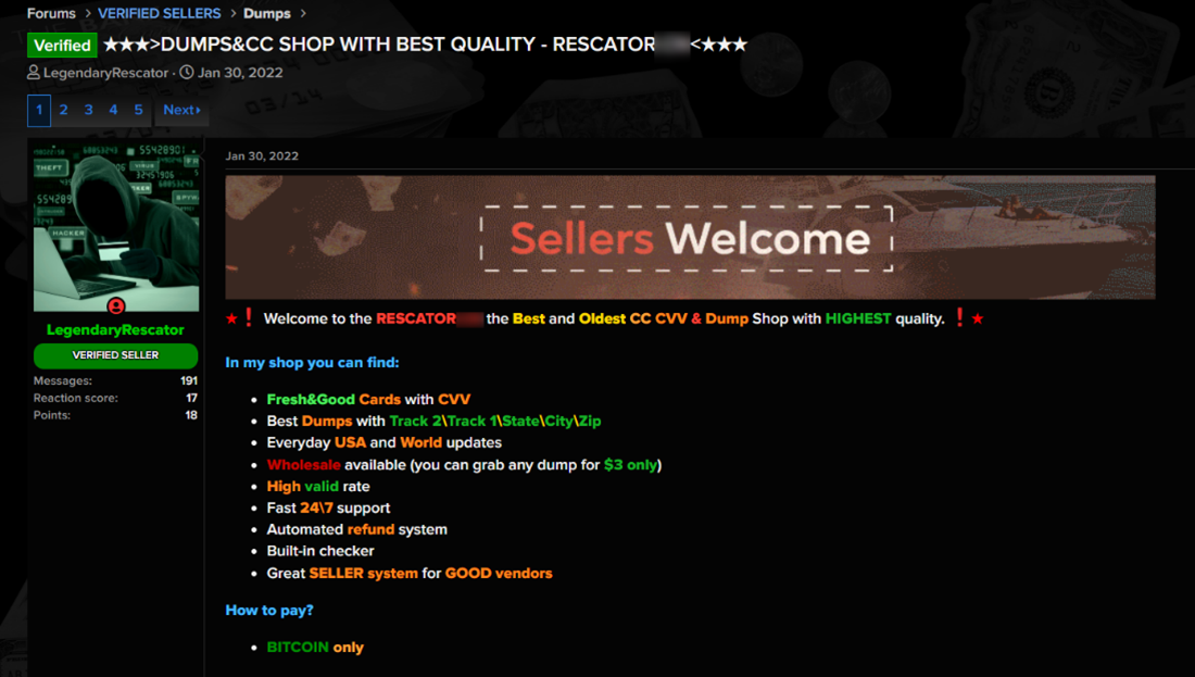 Credit Card Fraud Investigation: Underground Card Shops