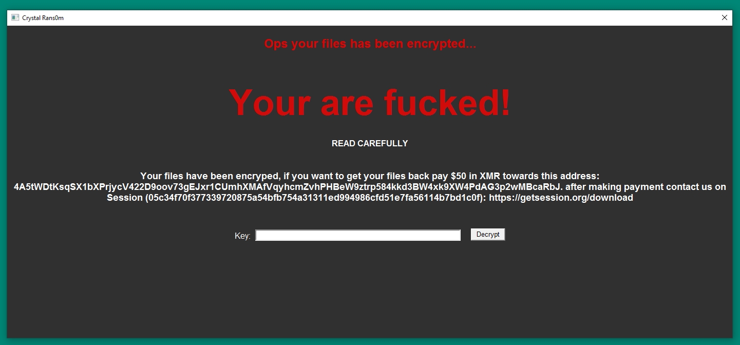 Crystal Rans0m: Hybrid ransomware with stealer capabilities