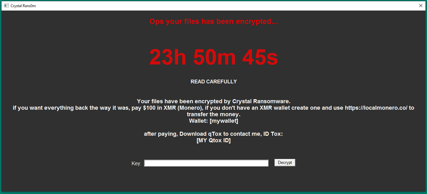 Crystal Rans0m: Hybrid ransomware with stealer capabilities