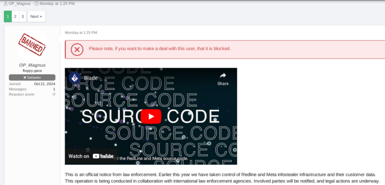 Operation Magnus: Analyzing the cybercrime community reaction