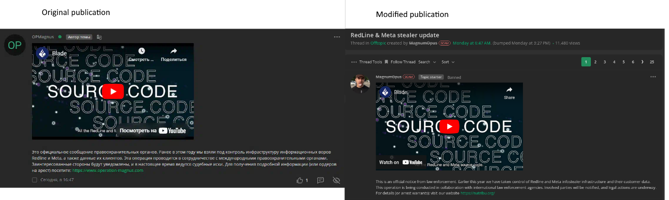 Operation Magnus: Analyzing the cybercrime community reaction