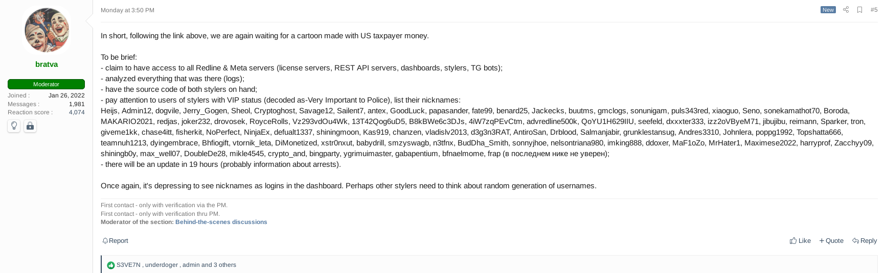 Operation Magnus: Analyzing the cybercrime community reaction